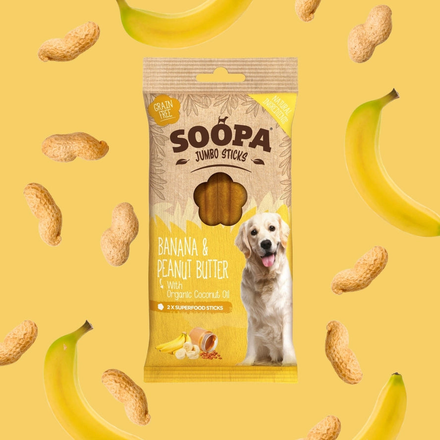 Soopa Dental Jumbo Banana & Peanut Butter – Svenska DjurApoteket Finland